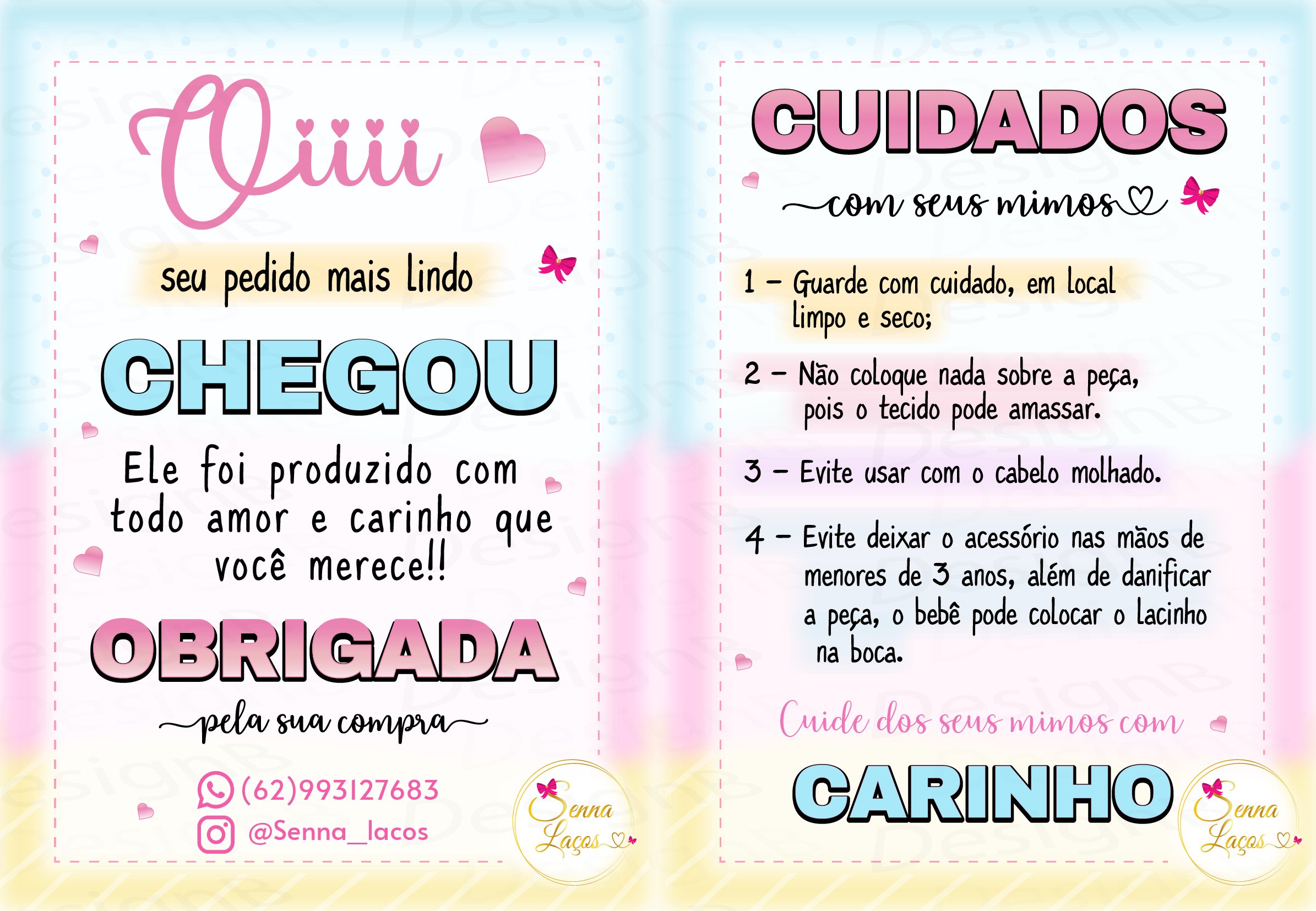 Cartão de agradecimento Seu pedido chegou - DesignB